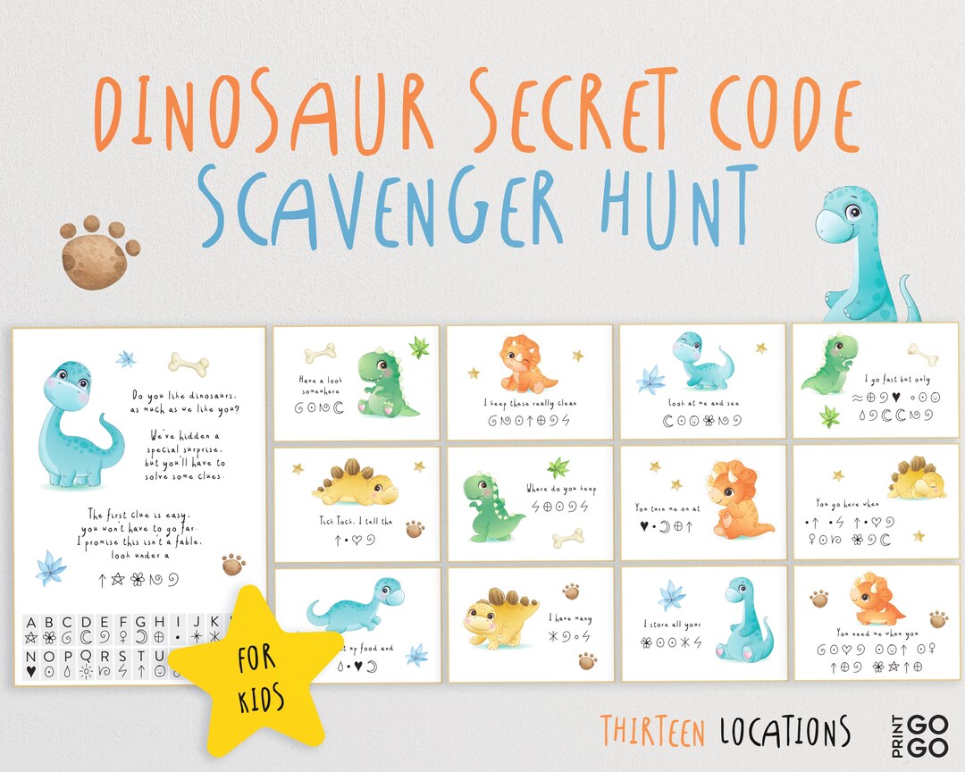 Dinosaur Scavenger Hunt for Kids Dino Birthday Treasure Hunt - Etsy