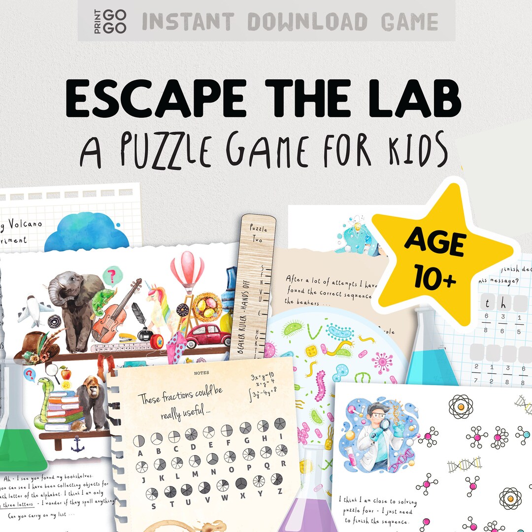 Escape the Lab Puzzle Game for Kids | Family Escape Room Game | Stay at ...
