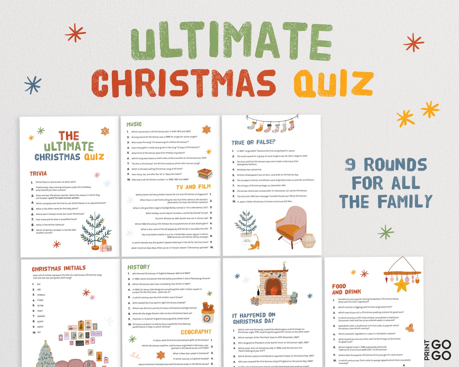 Christmas Quiz Bundle A Huge Collection of Quiz Questions to - Etsy
