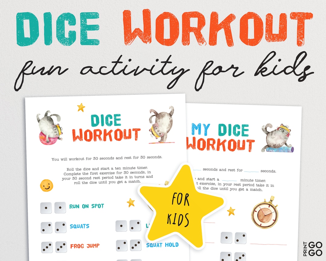 Dice Workout A Exercise Game to Encourage Kids to Move More - Etsy