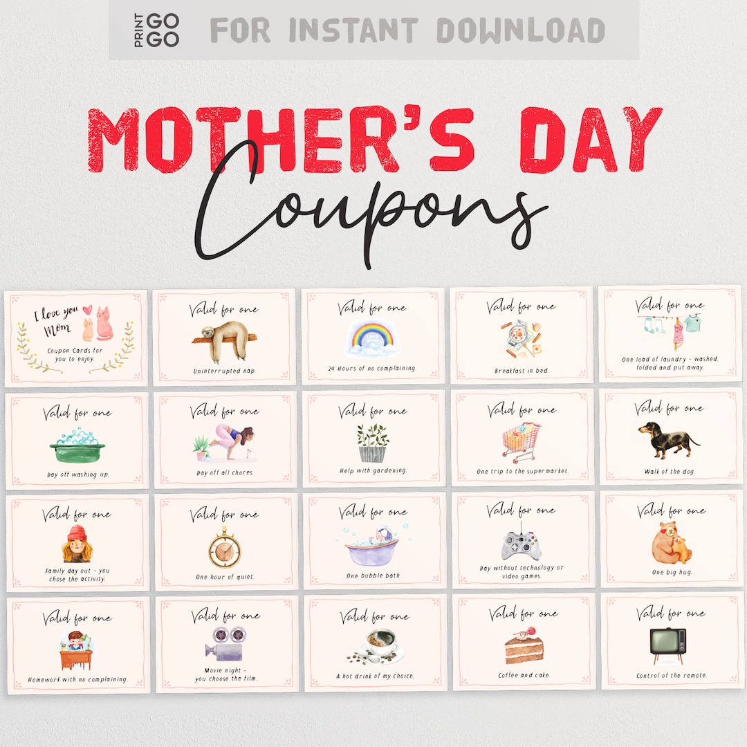 Mother's Day Coupons - A Budget Friendly Printable Gift to Surprise Her ...