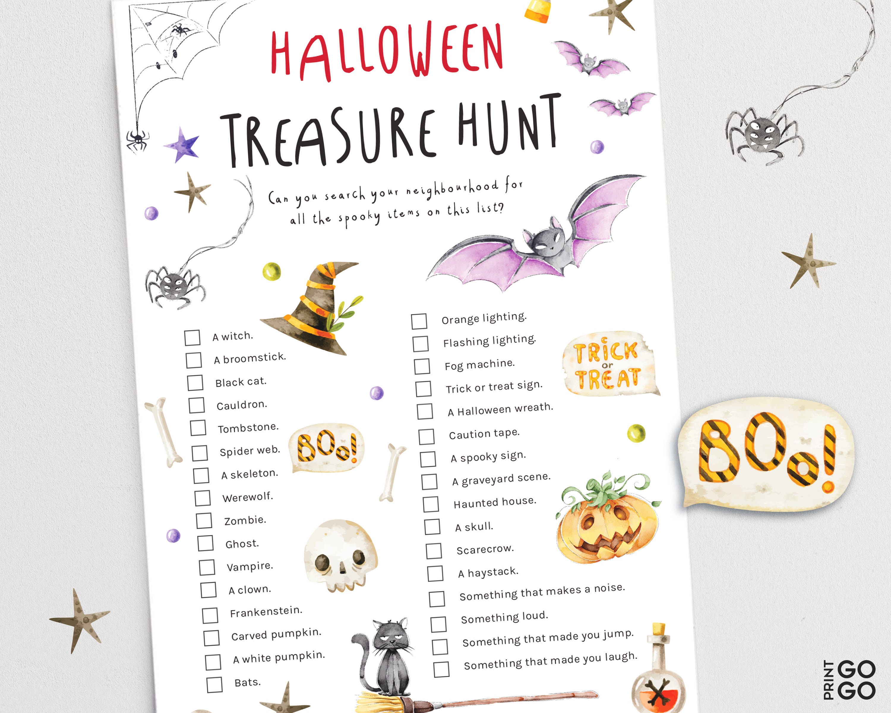 Halloween Treasure Hunt for Kids Outdoor Halloween Scavenger - Etsy
