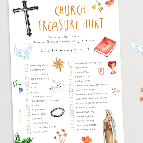 Church Treasure Hunt for Kids Church Scavenger Hunt - Etsy