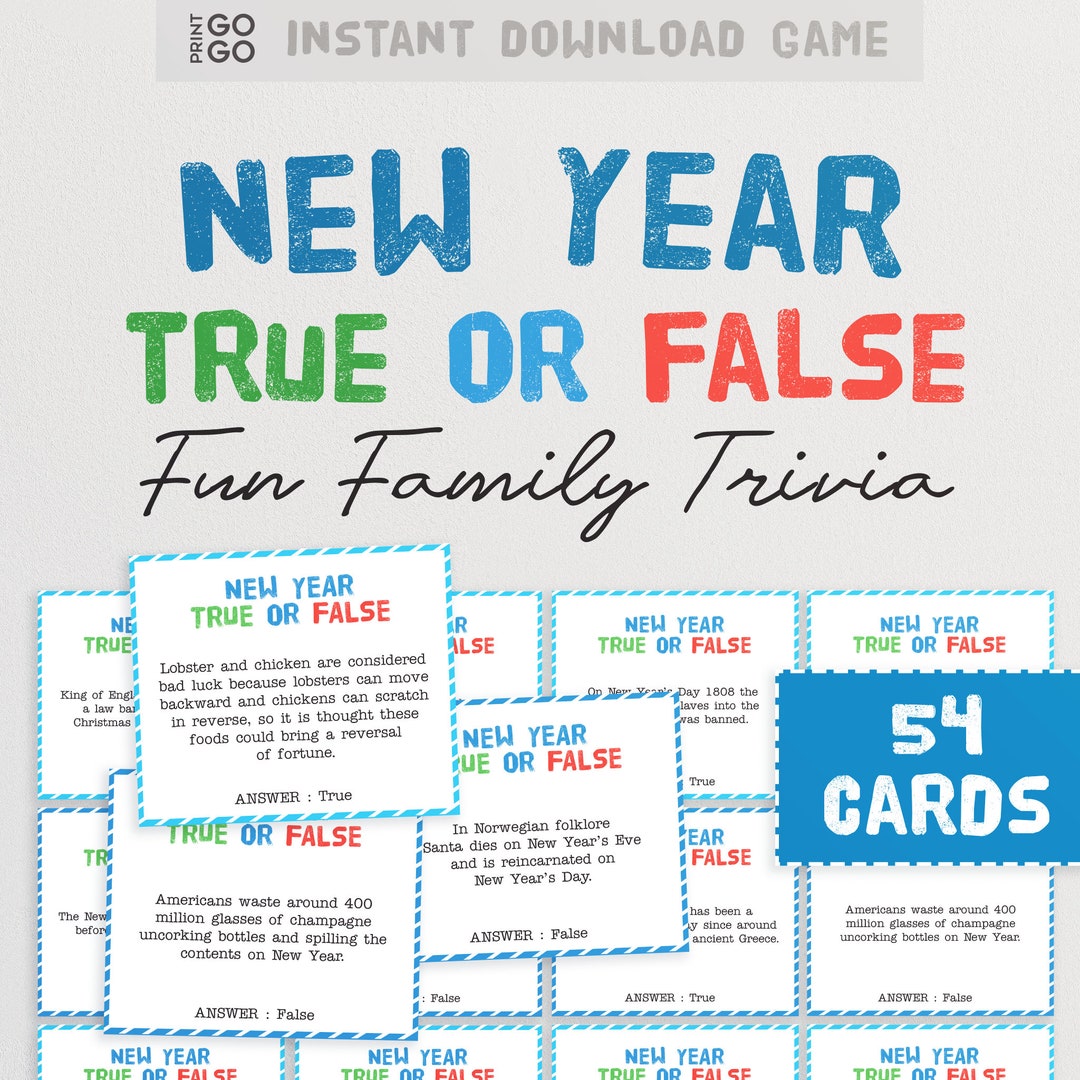 New Year's Eve True or False Quiz - the Fun Group Game of Guessing ...