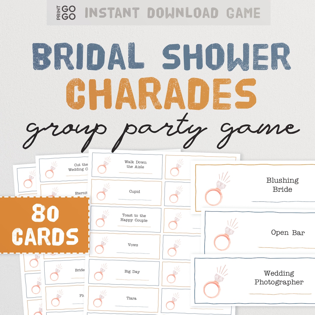 Wedding / Bridal Shower Charades - the Fun Group Party Game of Acting ...