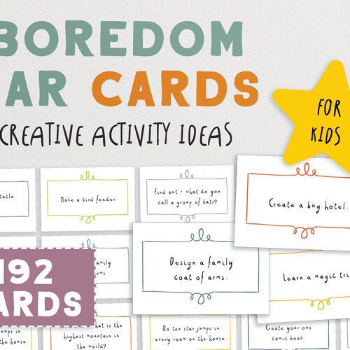 Bored Jar Activity Cards for Kids - Etsy