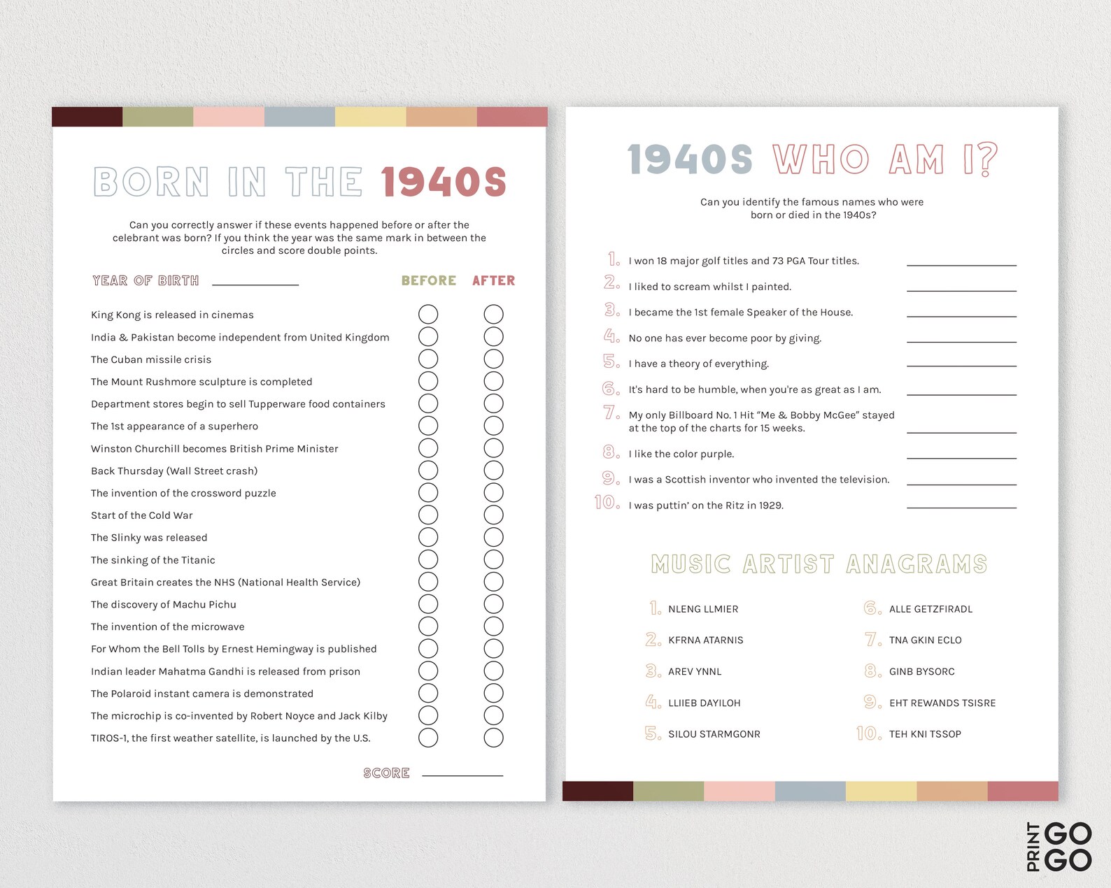 Born in 1940s - 80th Birthday Quiz | 1940s Trivia Quiz | Born in the ...