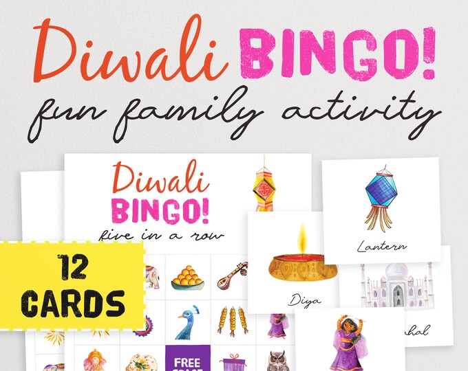 Diwali Bingo Cards - the Fun Festival of Light Party Game of Getting ...