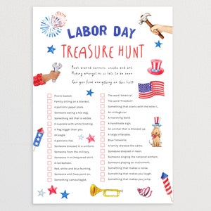 Labor Day Treasure Hunt for Kids | Labor Day Scavenger Hunt | I Spy ...