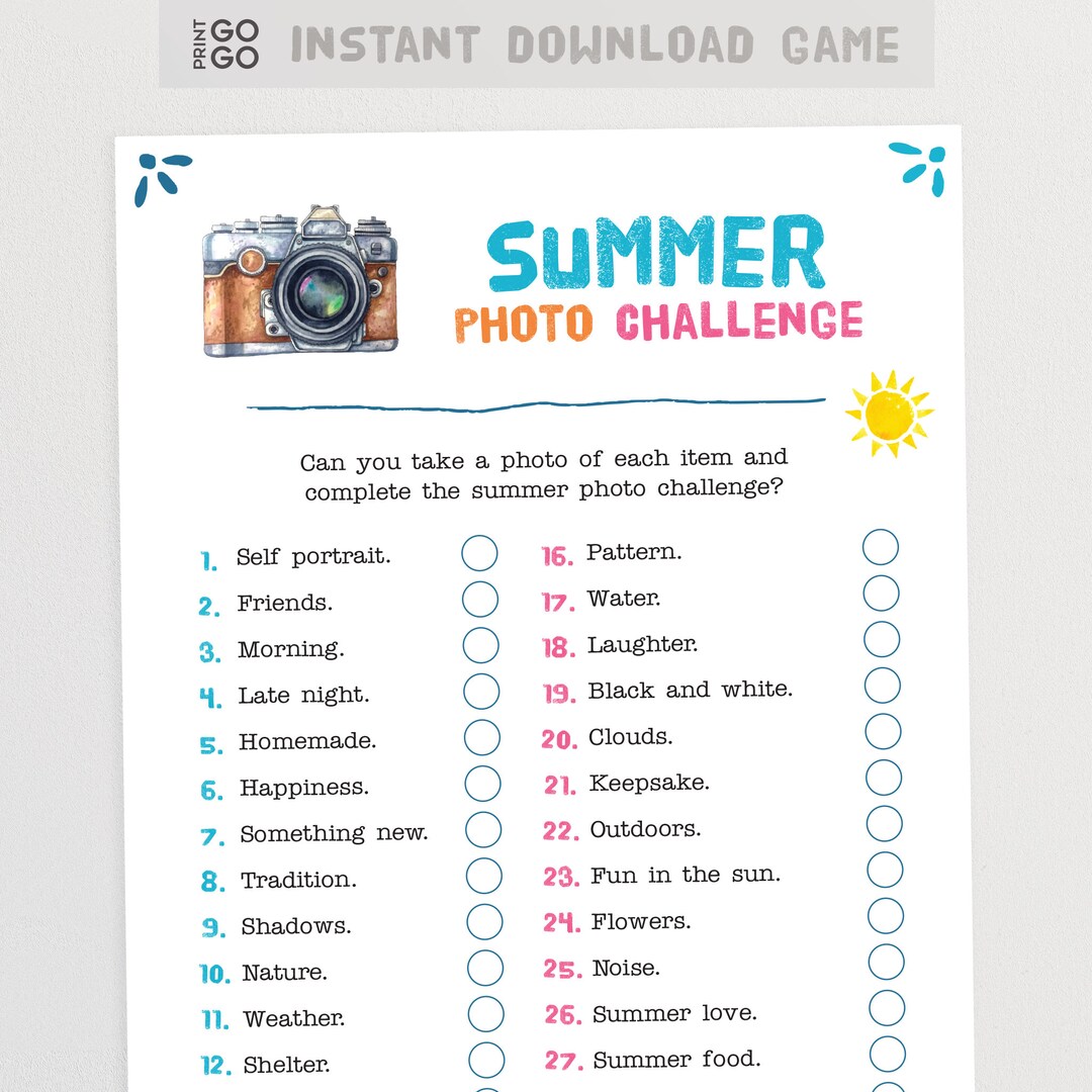 Summer Photo Challenge for Kids - 30 Prompts to Encourage Creativity ...