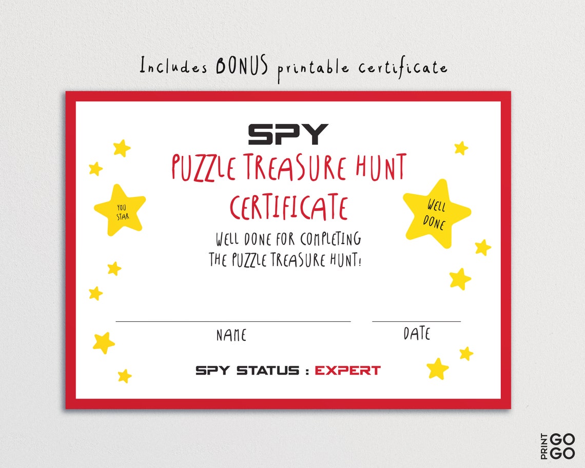 Spy Puzzle Treasure Hunt - the Undercover Secret Agent Search for Clues ...