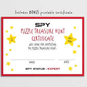 Spy Puzzle Treasure Hunt - the Undercover Secret Agent Search for Clues ...