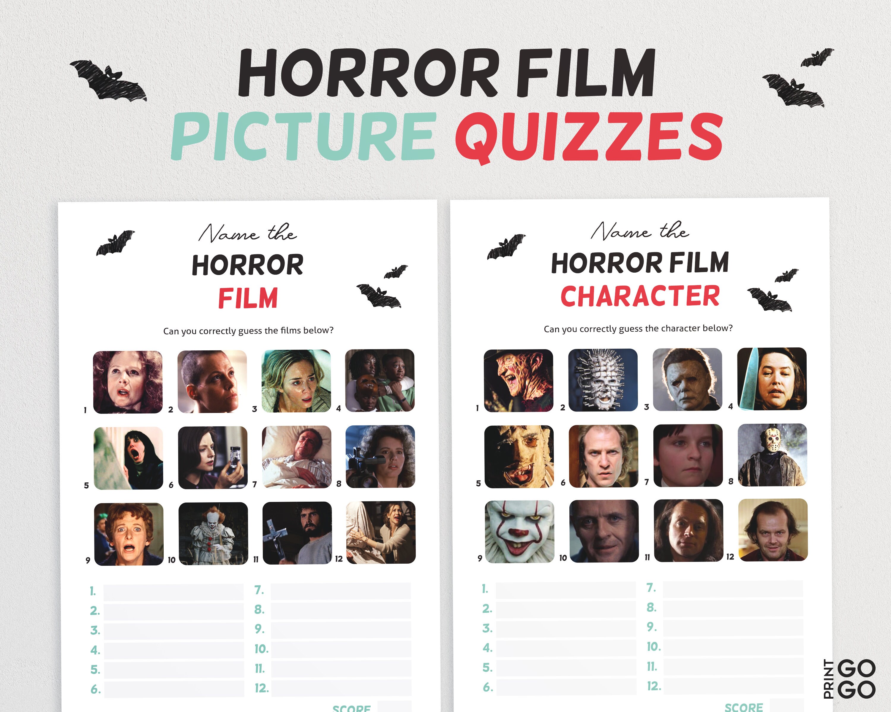 Halloween Horror Films Picture Quiz / Family Halloween Quiz / | Etsy