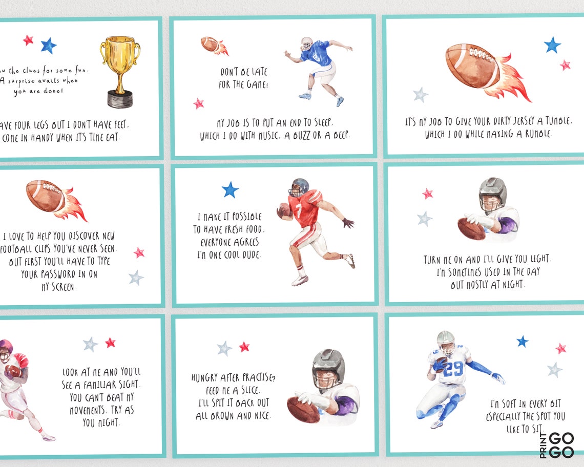 Football Scavenger Hunt for Kids | Indoor 'the Big Game' Party Game for ...