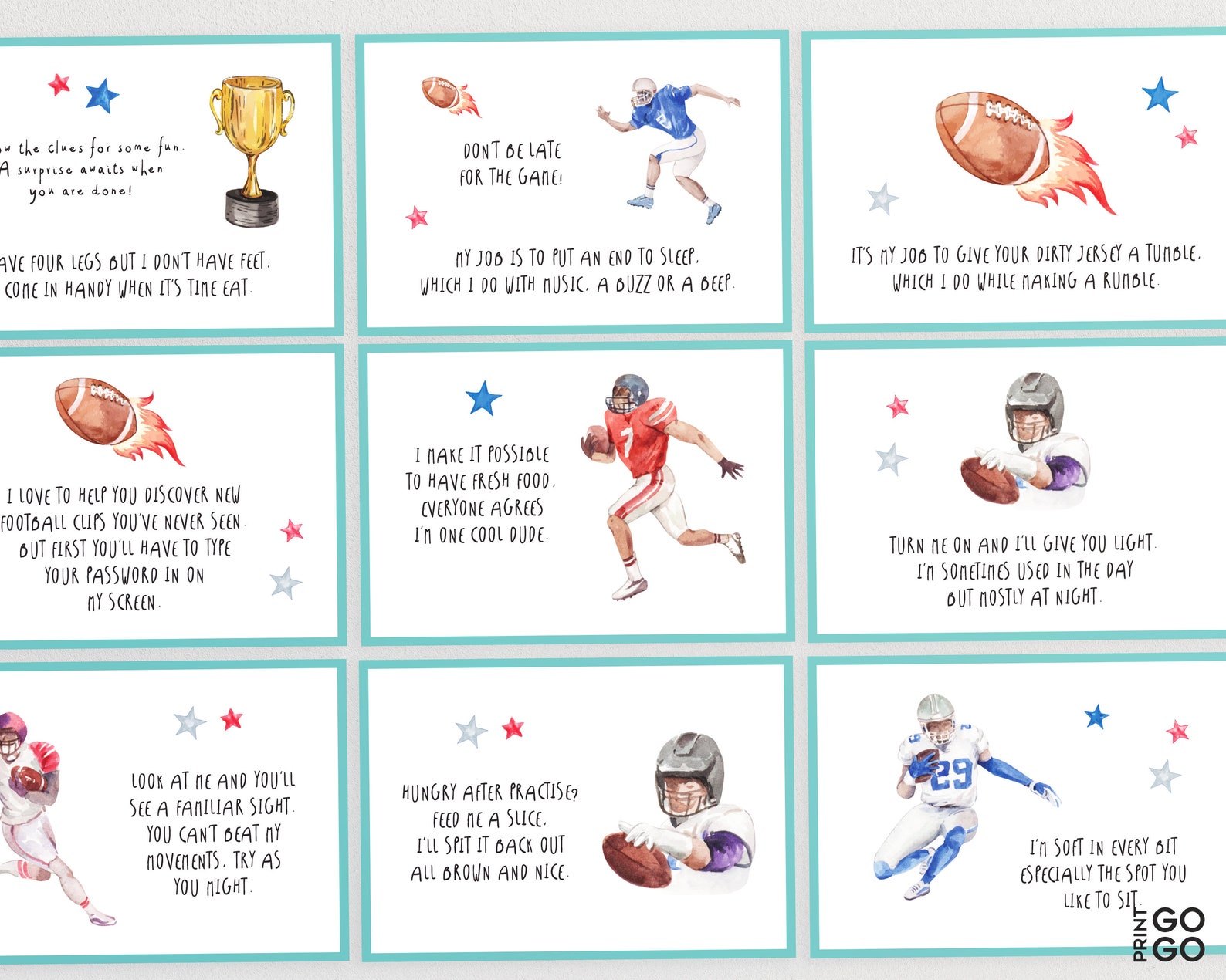 Football Scavenger Hunt for Kids | Indoor 'the Big Game' Party Game for ...