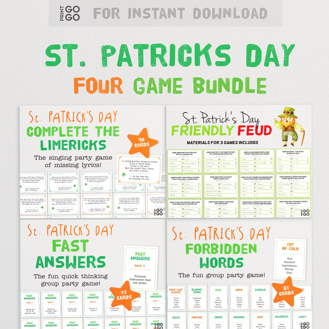 St. Patrick's Day Game Bundle - Family Party Games for Everyone ...