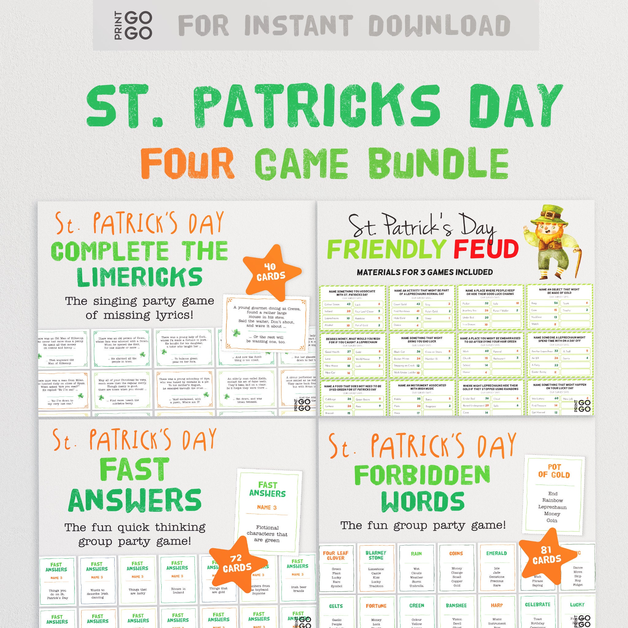 St. Patrick's Day Game Bundle - Family Party Games for Everyone ...
