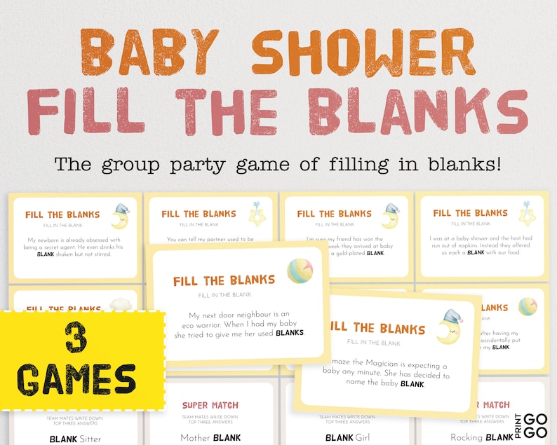 Baby Shower Fill the Blanks the Hilarious Party Game of - Etsy