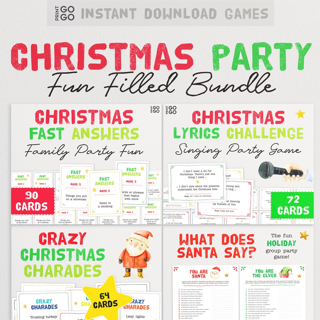 Christmas Party Game Bundle - Fun Group Games for All the Family ...