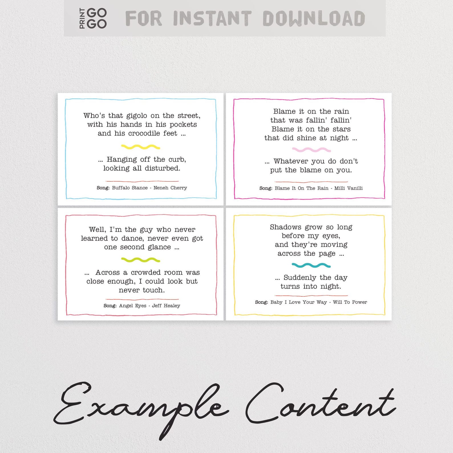 80s Songs Lyrics Challenge Game - the Quick Thinking and Singing Family ...