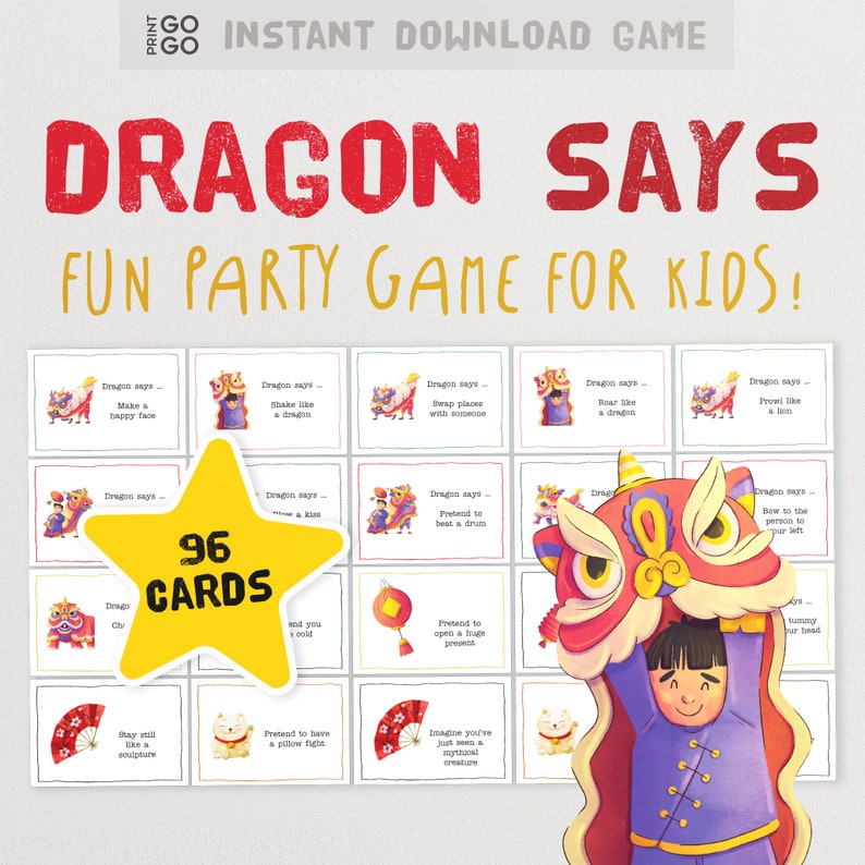 Dragon Says the Fun Chinese New Year Party Game for Kids Printable ...