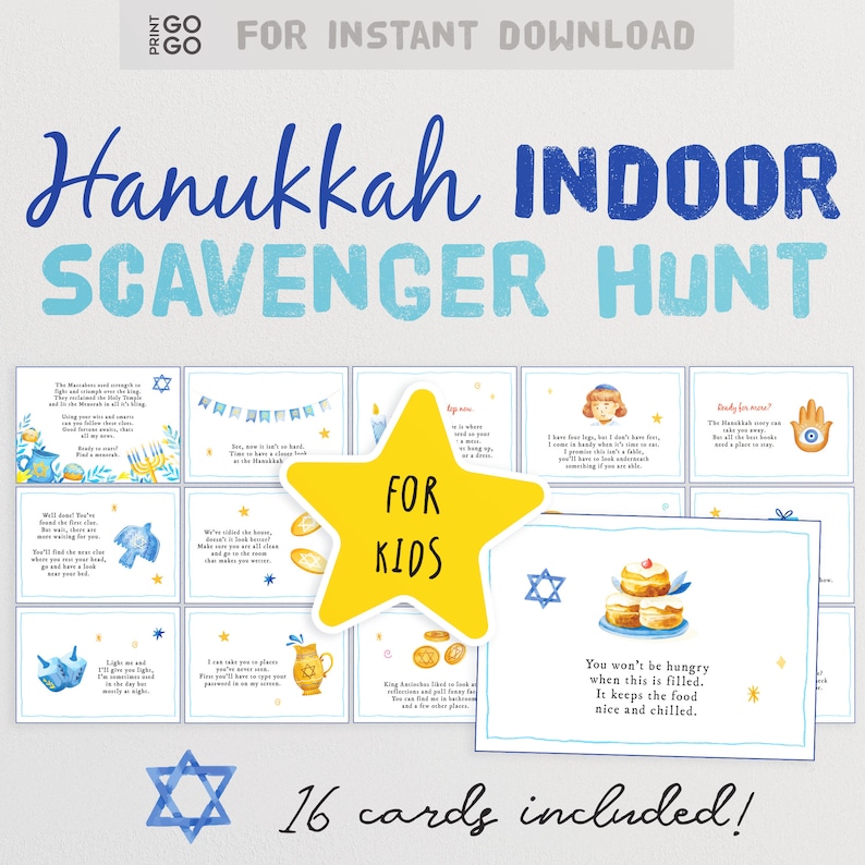 Hanukkah Scavenger Hunt for Kids Celebrate the Festival of - Etsy UK