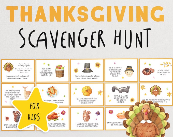 Thanksgiving Scavenger Hunt for Kids | Thanksgiving Treasure Hunt ...