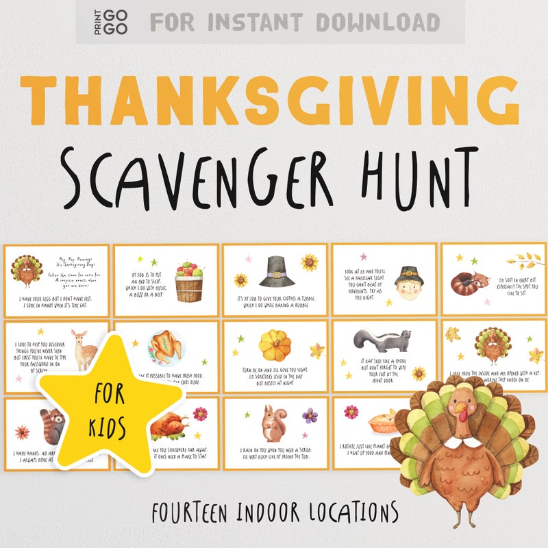 Thanksgiving Scavenger Hunt - Etsy