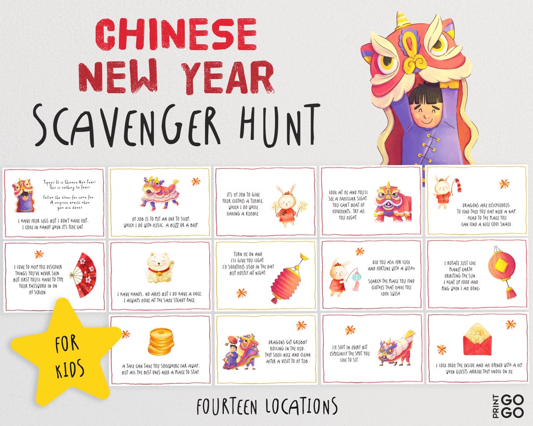 Chinese New Year Scavenger Hunt for Kids Printable Lunar New - Etsy UK