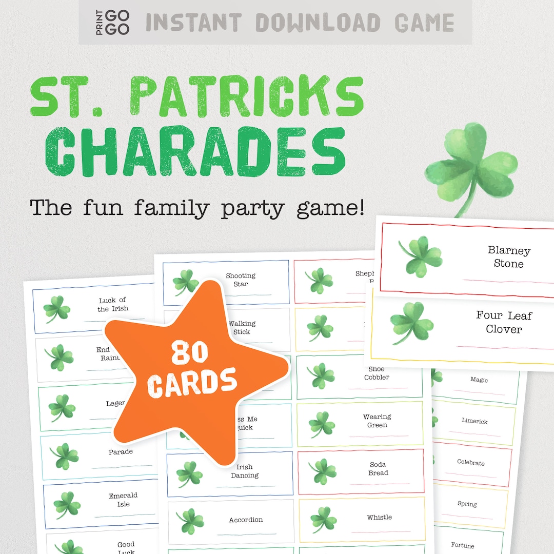 St. Patrick's Day Charades - the Fun Family Party Game of Acting Out ...
