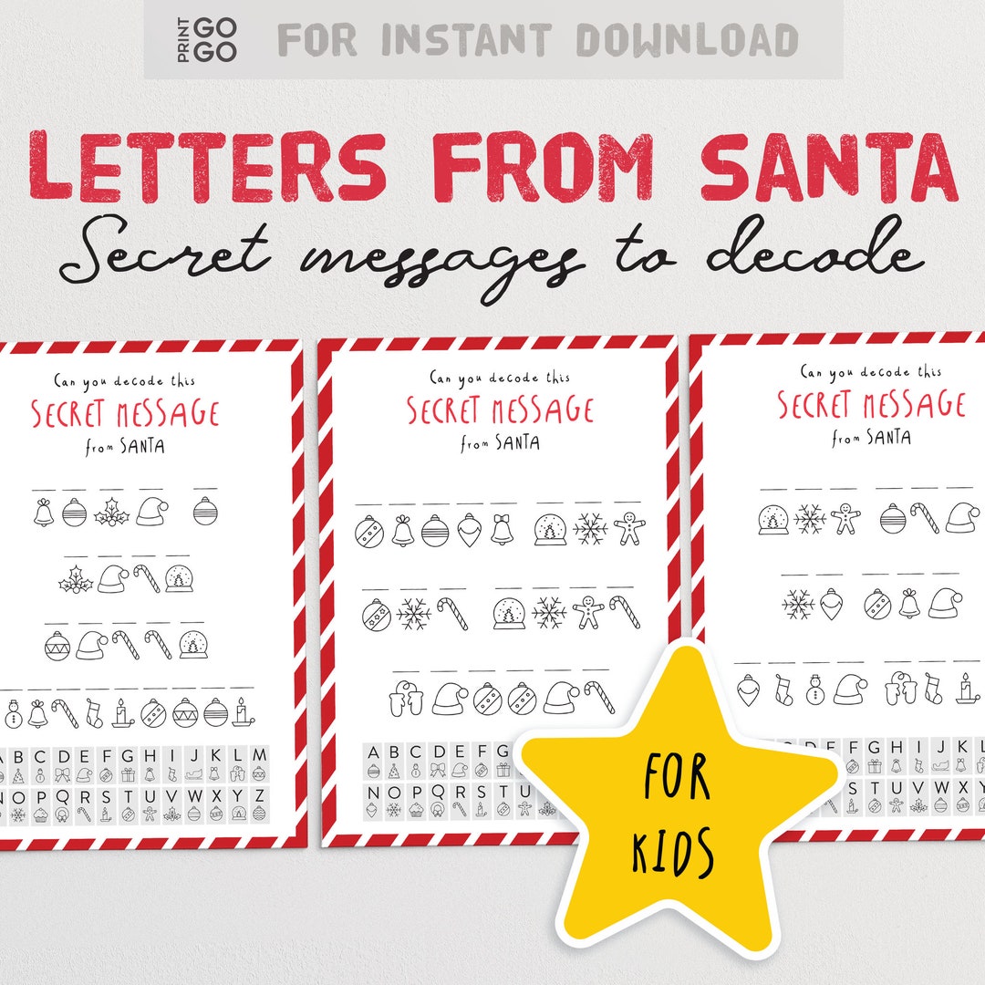 Coded Secret Messages From Santa Bundle | Christmas Secret Message ...