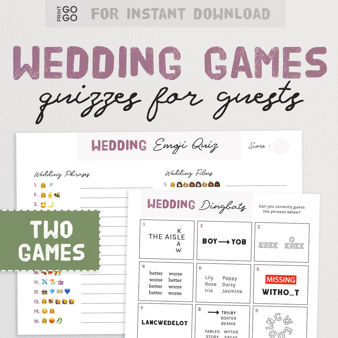Wedding Quiz Bundle - Includes Wedding Film and Phrases Emoticon Quiz ...