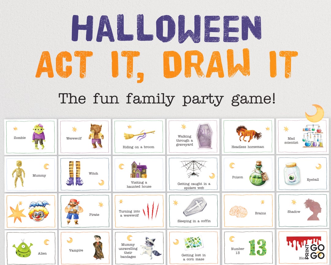 Halloween Act It Draw It the Hilarious Family Party Game of - Etsy