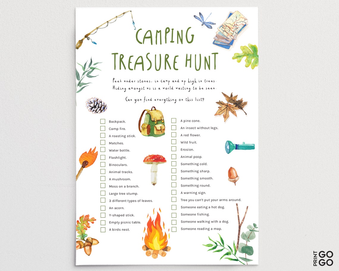 Camping Treasure Hunt for Kids | Outdoor Scavenger Hunt Game | Nature I ...
