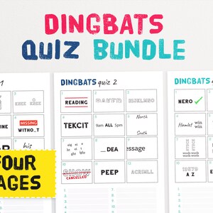 Double Dingbats Bundle - 8 Pages of Picture Quiz Puzzles | Fun Guess ...