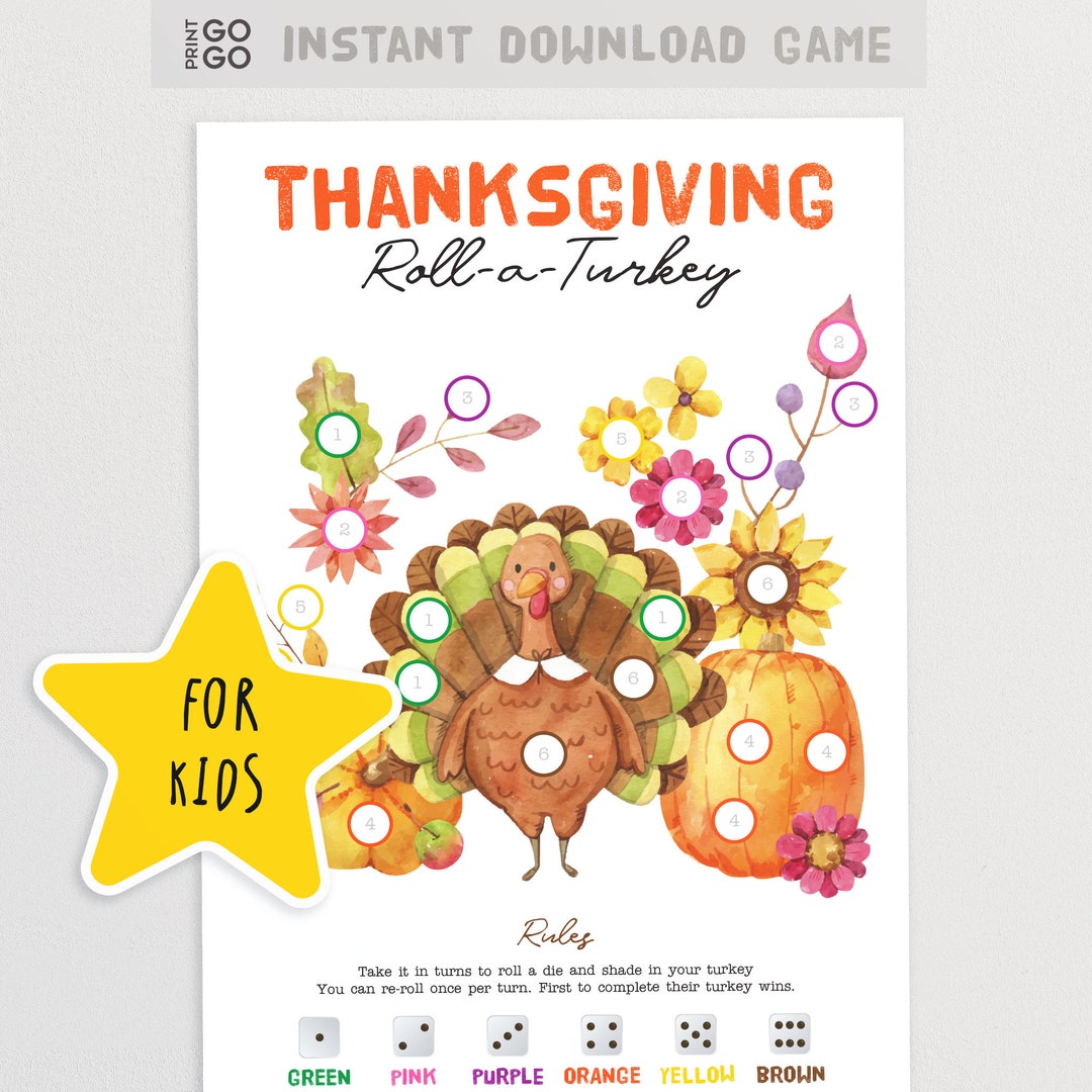 Roll a Turkey Thanksgiving Dice Game - the Fun Fall Themed Holiday ...
