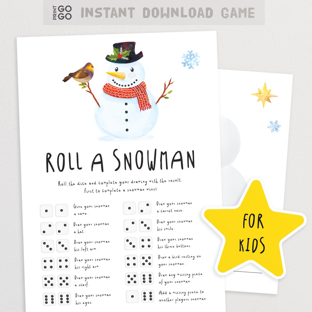 Christmas Roll A Snowman Dice Game | Christmas Dice Game | Family Xmas ...