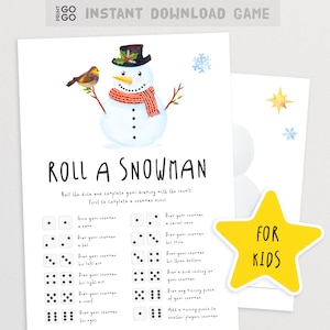 Christmas Roll A Snowman Dice Game | Christmas Dice Game | Family Xmas ...