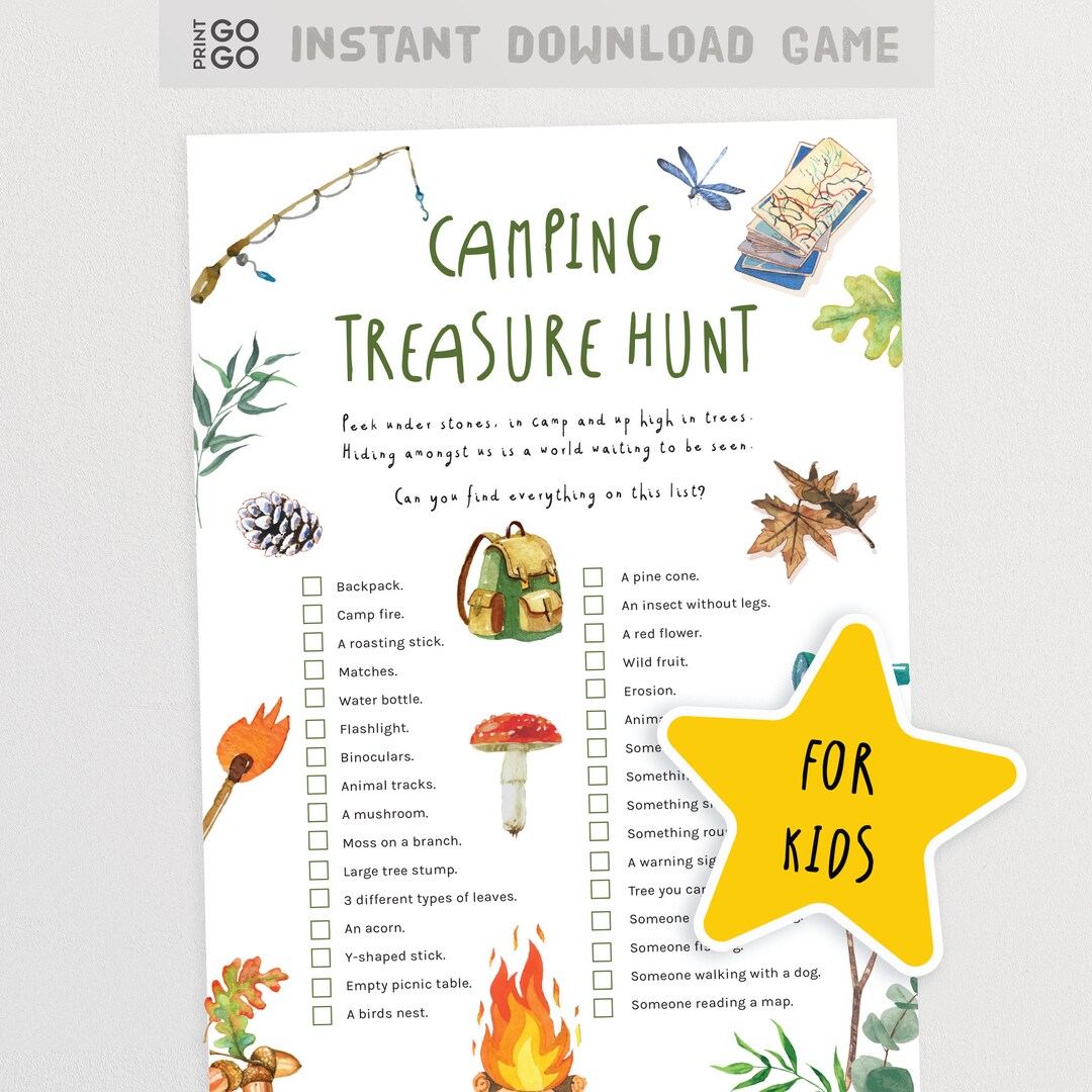 Camping Treasure Hunt for Kids | Outdoor Scavenger Hunt Game | Nature I ...