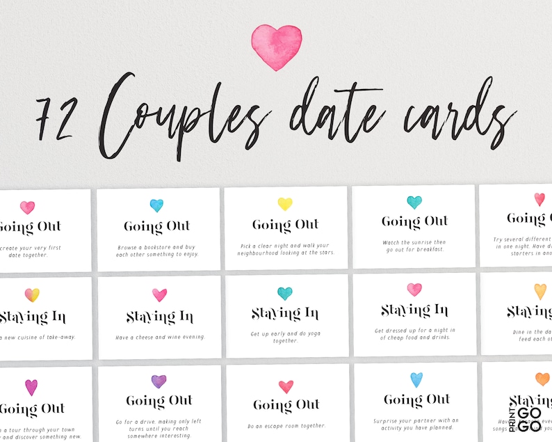 Couples Cards Bundle Date Cards Year of Date Night Idea - Etsy UK