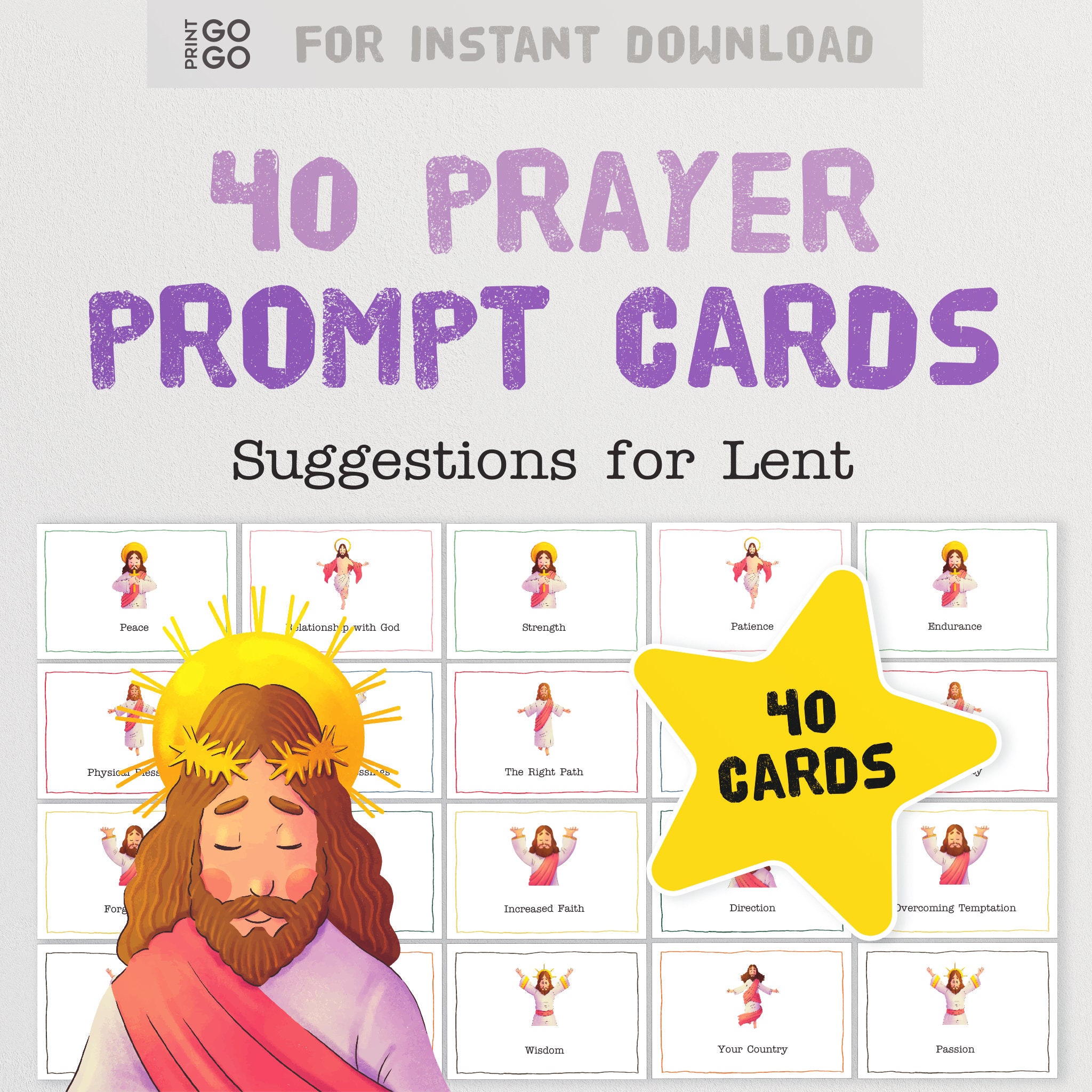 40 Prayer Prompt Cards for Children - Suggestions for Lent | Prayer ...