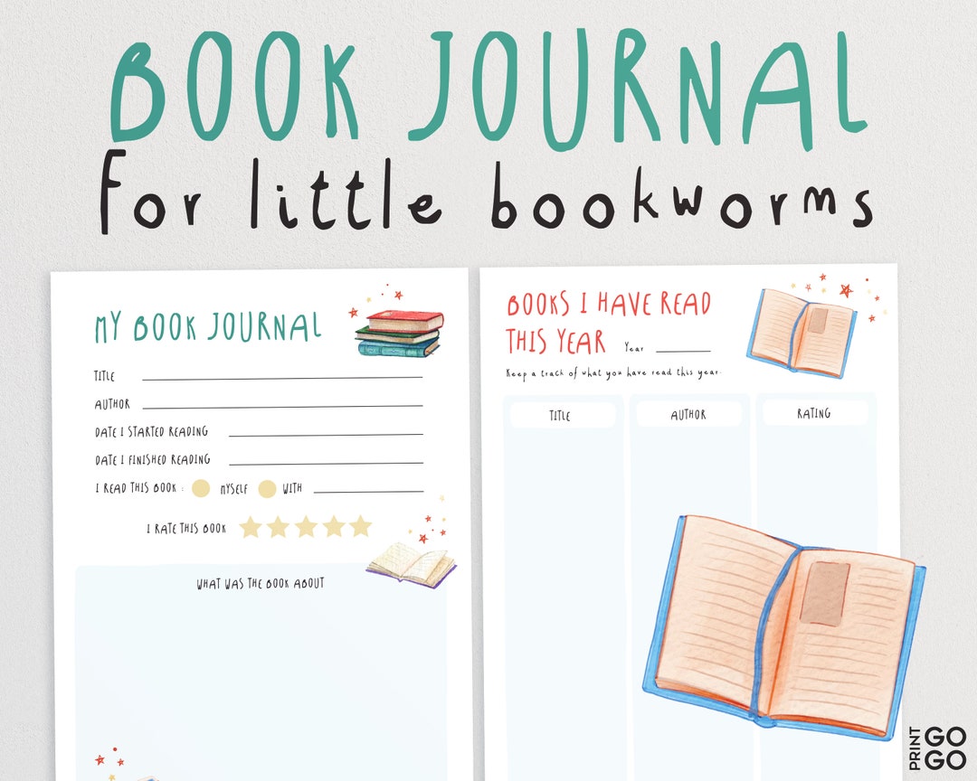 Book Journal for Kids Reading Journal for Children Reading - Etsy