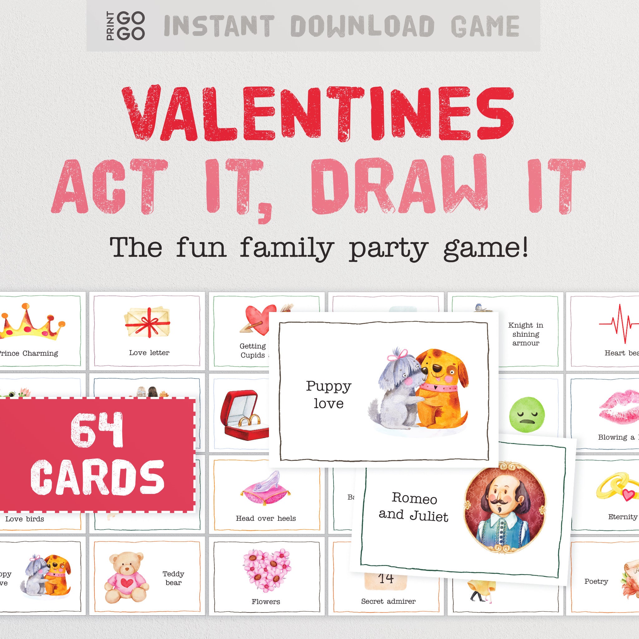Valentines Act It, Draw It the Hilarious Family Party Game of Acting ...