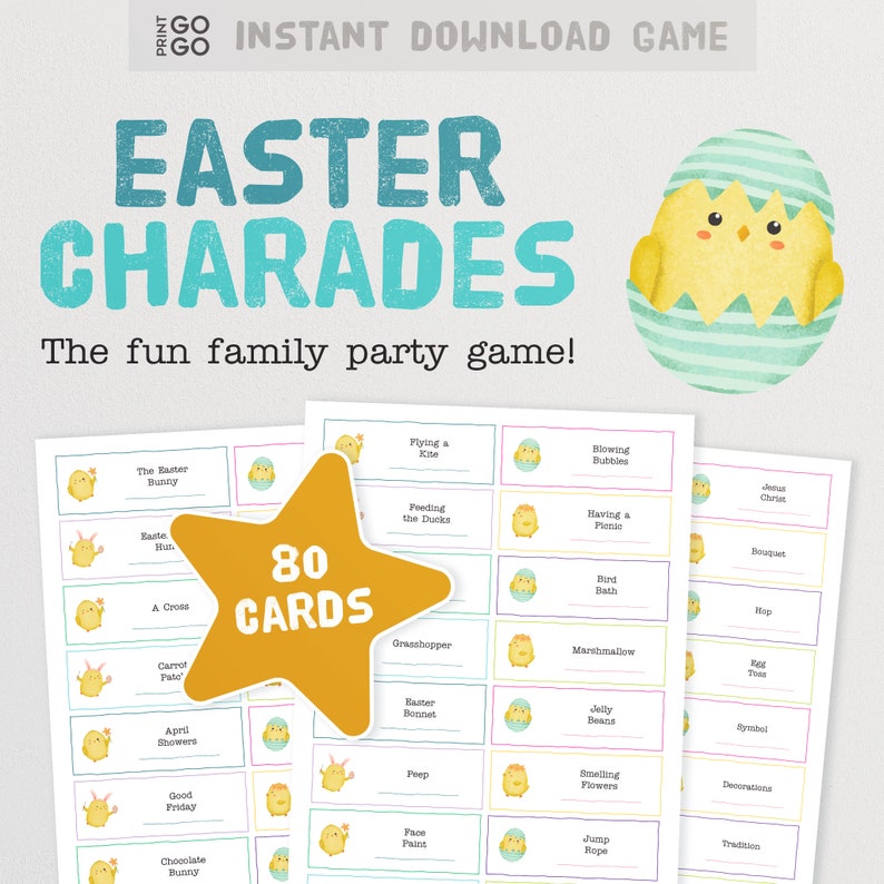 Easter Charades the Fun Family Party Game of Acting Out and Guessing ...