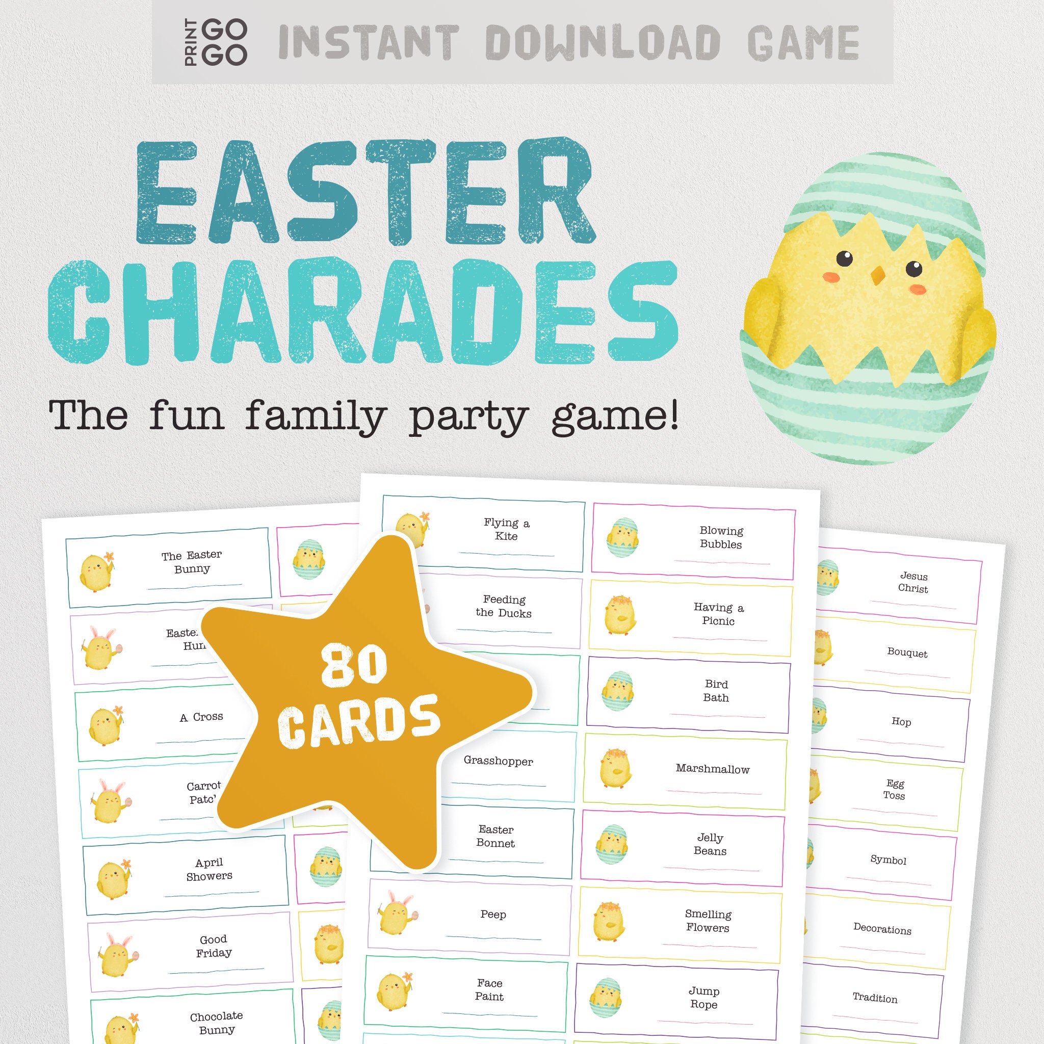 Easter Charades the Fun Family Party Game of Acting Out and Guessing ...