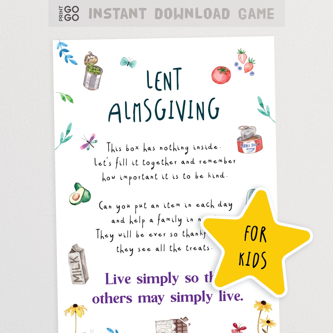 Lent Almsgiving Food Donation Box for Children | 40 Days of Good Deeds ...