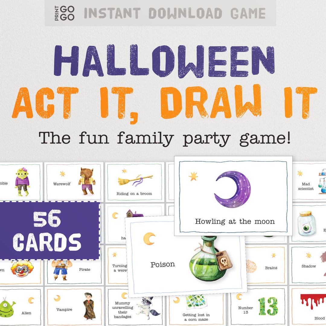 Halloween Act It, Draw It - the Hilarious Family Party Game of Acting ...
