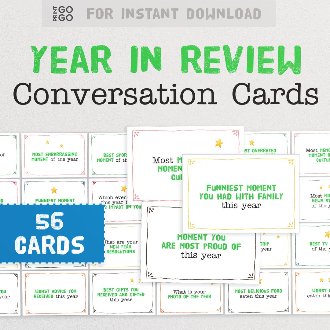 Year in Review - Christmas and New Year Conversation Cards for Groups ...