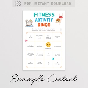 Fitness Activity Bingo Cards - the Fun Exercise Game for Kids | Get Fit ...