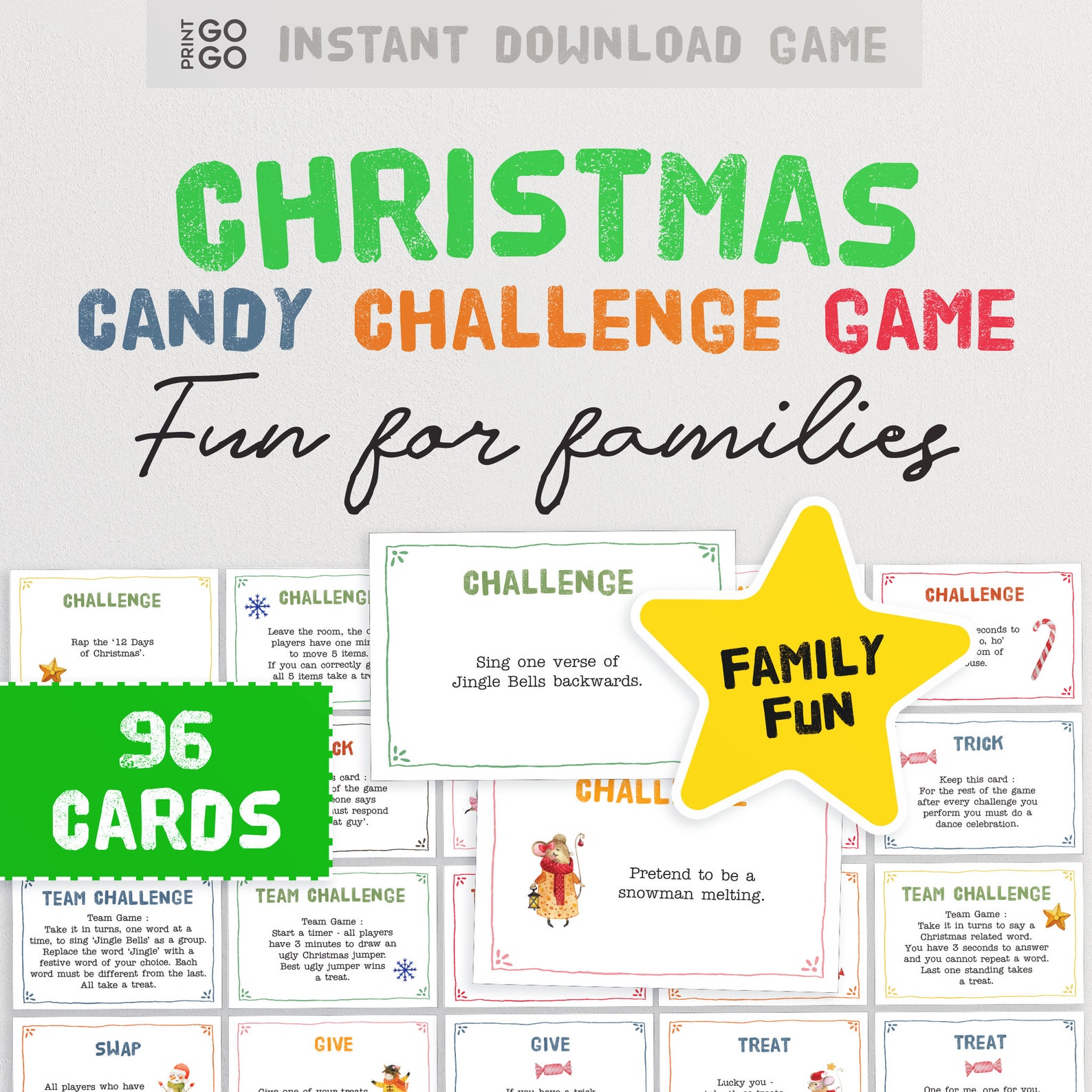 Christmas Candy Challenge Game for Kids Holiday Candy Game Christmas ...